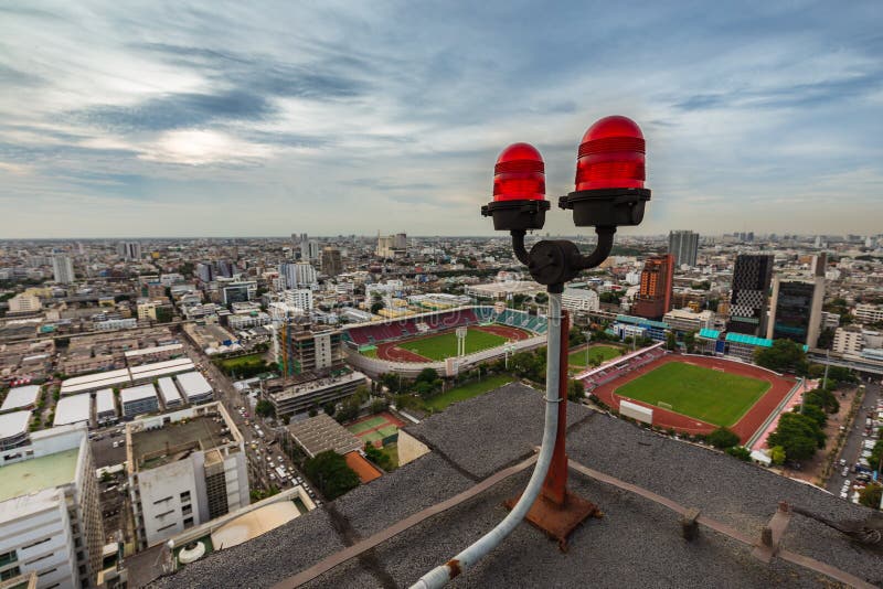 Twin Red Obstruction Lights Stock Photos - Free & Royalty-Free Stock ...