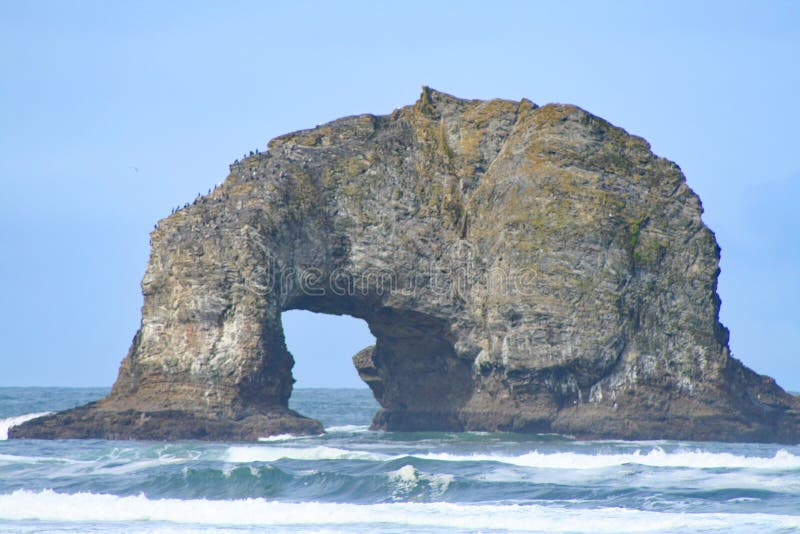 Twin Rocks in Oregon stock photo. Image of ocean, rocks - 239041436