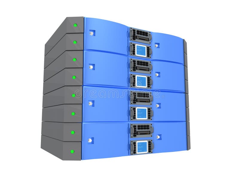 Blue 3d server stock illustration. Illustration of design - 142807