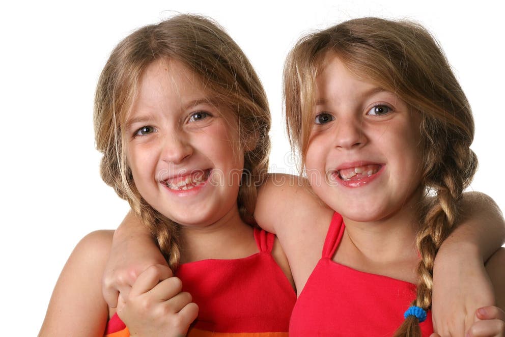 Twin sisters hugging stock photo. Image of happy, human - 3592652