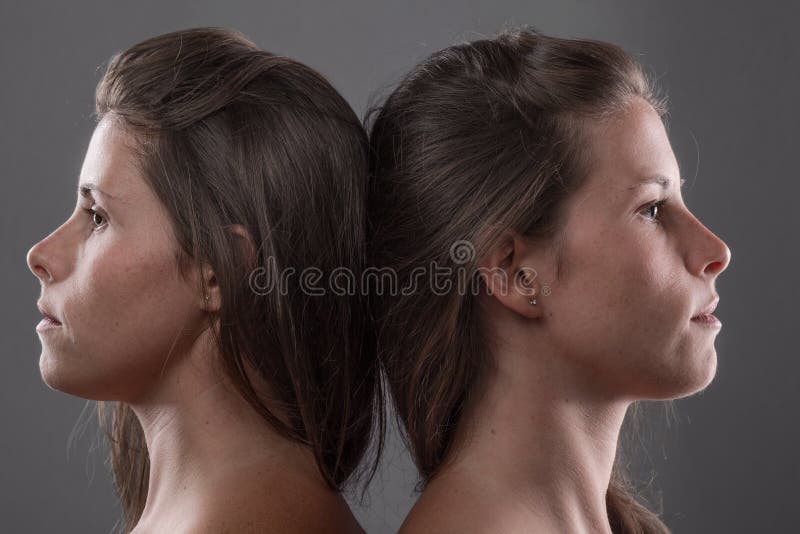 Serious Twins stock image. Image of brown, shirt, arms - 26431333