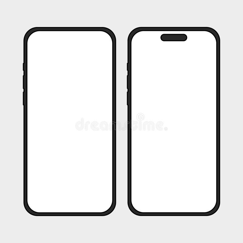 Twin Smartphones with Blank Screens Illustration Stock Vector ...
