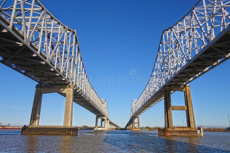 Twin Span Bridge stock image. Image of louisiana, point - 95651827