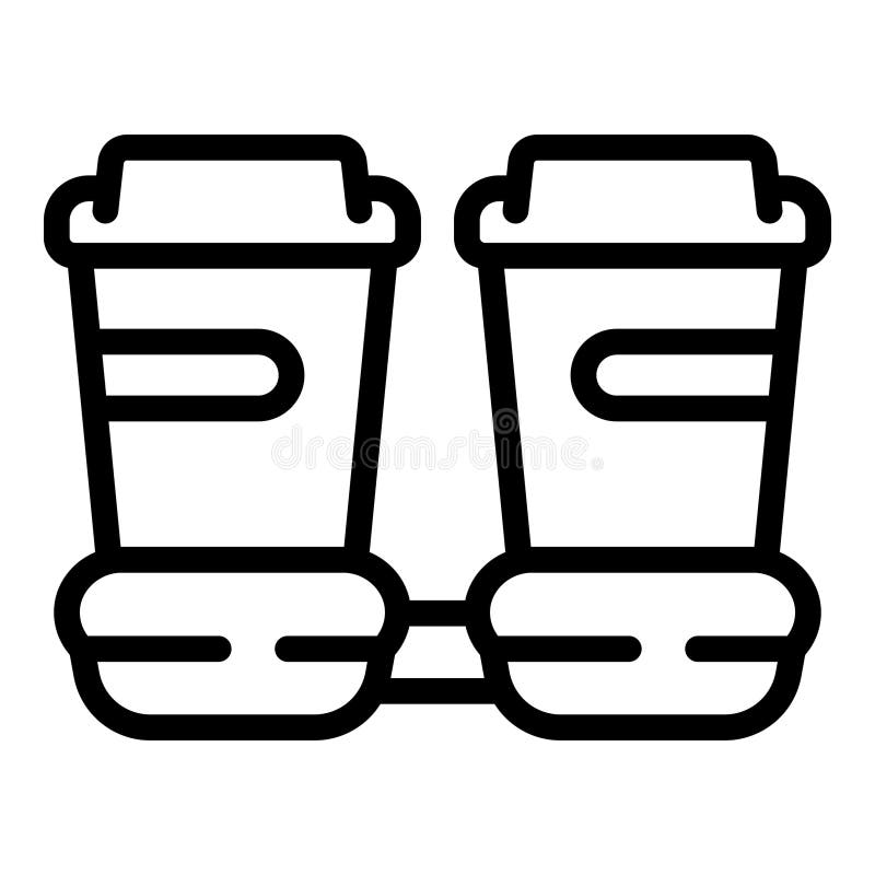 Twin Takeaway Coffee Cups Icon Stock Illustration - Illustration of ...