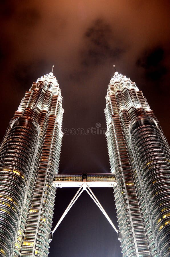 Twin tower at night stock photo. Image of cityscape, modern - 61646248