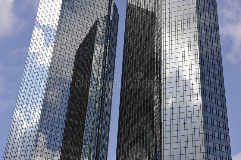 Twin Towers Mirrored Facade Stock Image - Image of business ...