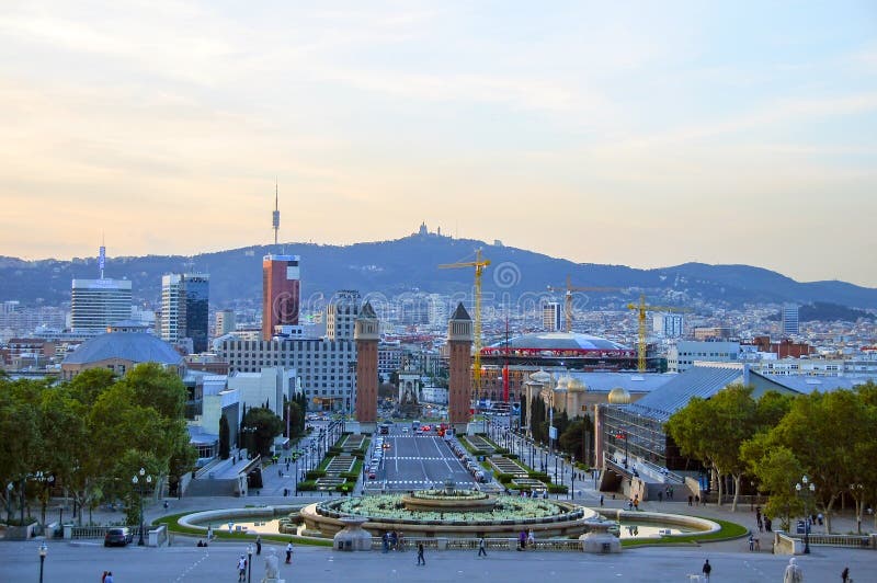 Twin Towers of Spain Square Editorial Stock Photo - Image of ...