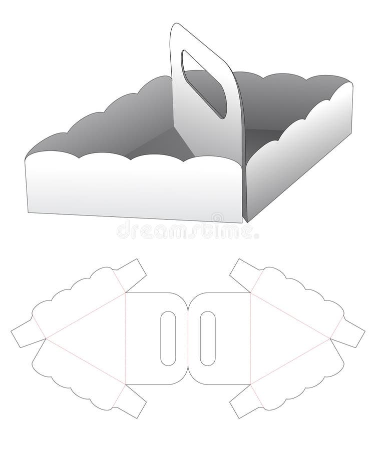 Twin Triangular Shaped Tray with Handle and Curved Edge Die Cut ...