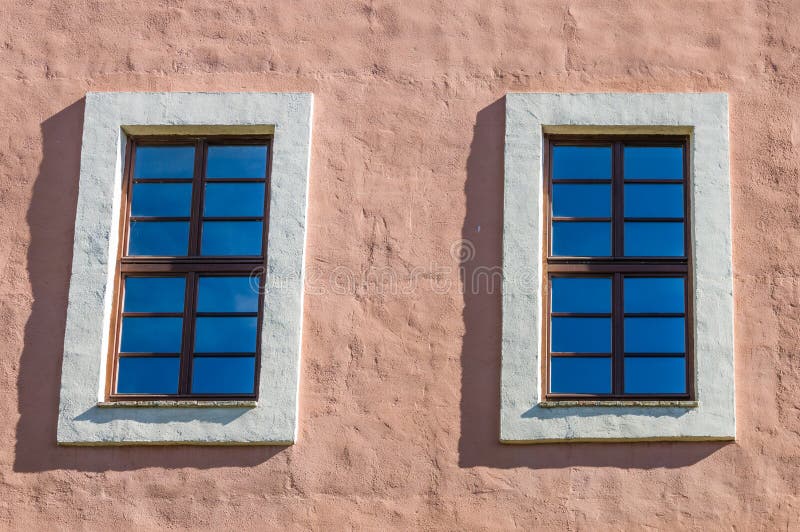 Twin windows stock image. Image of architecture, home - 58497281