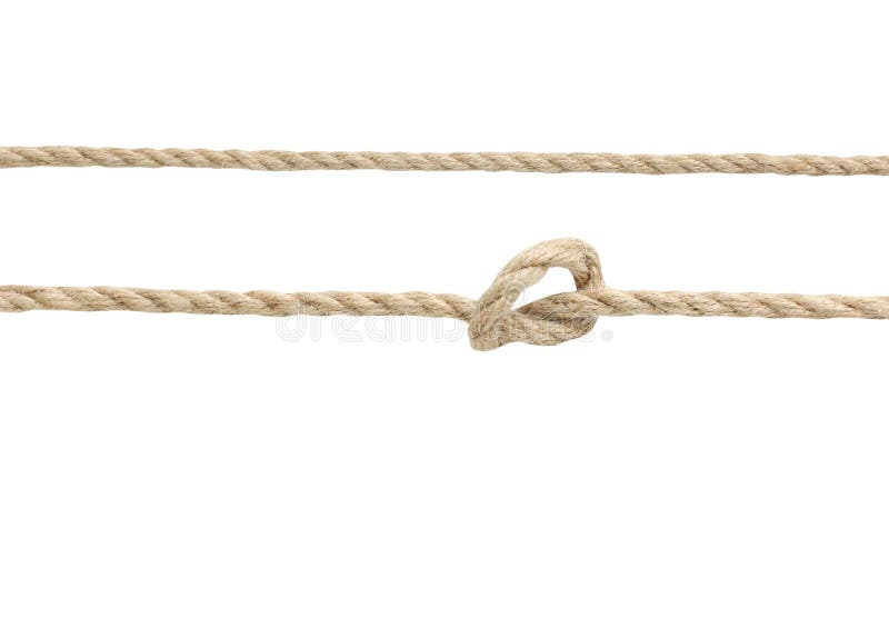 Twine Rope with Knot Isolated Stock Image - Image of detail, hemp ...