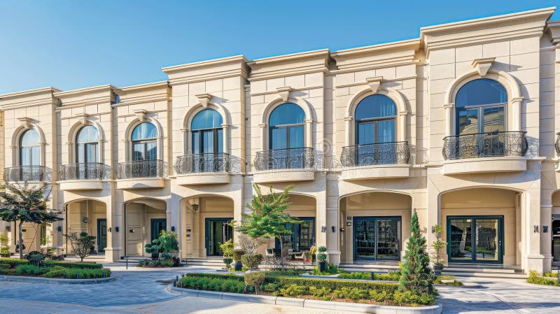 A Twinhouse Facade in the UAE, Adorned with Asymmetric Arches, Vertical ...