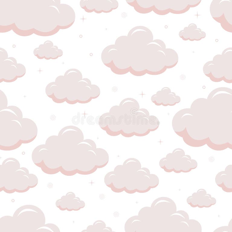 Twinkle Pink Baby Seamless Pattern with Cloud and Star Stock Vector ...