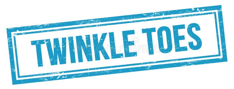 TWINKLE TOES Text on Blue Grungy Vintage Stamp Stock Illustration ...