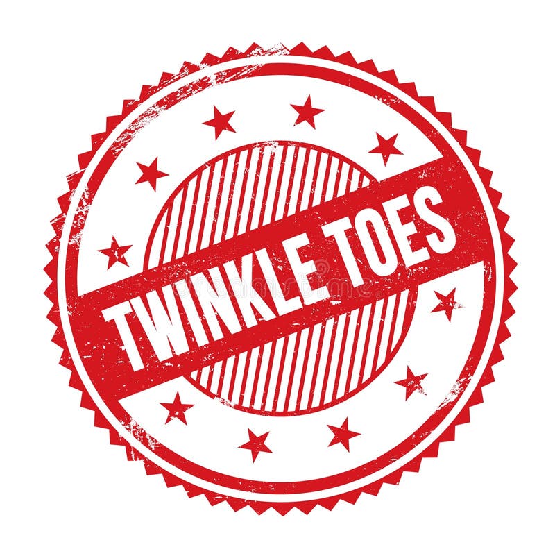 TWINKLE TOES Text Written on Red Grungy Round Stamp Stock Illustration ...