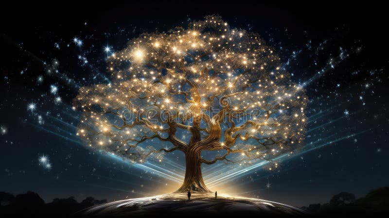 Twinkle tree of lights stock illustration. Illustration of world ...