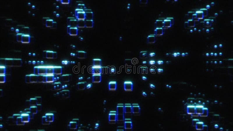 4K 3d Rendering. Abstract Digital Technology Blue Cubes Mosaic Tile ...