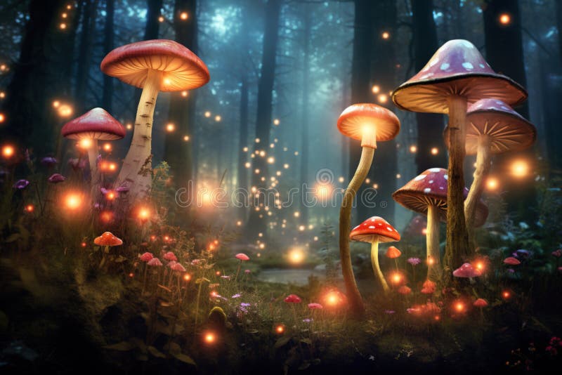 Twinkling Fireflies Light the Path through a Whimsical Forest of ...