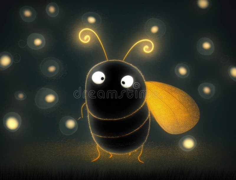 A Twinkling Firefly Lighting Up a Summer Night Cute Creature. AI ...