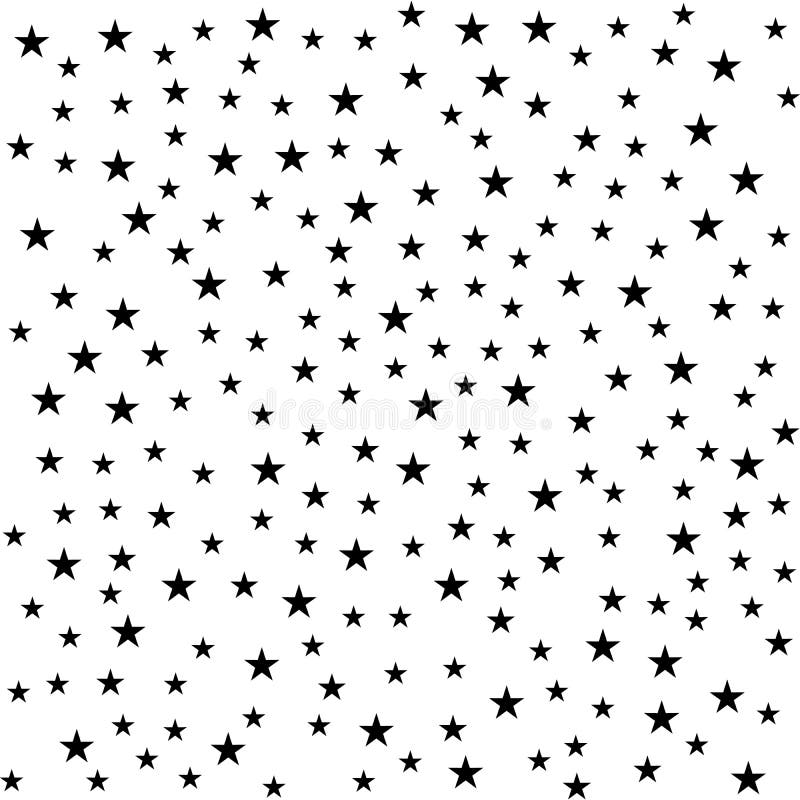 Twinkling Stars Pattern, Starry Sky Background, Black Isolated on White ...