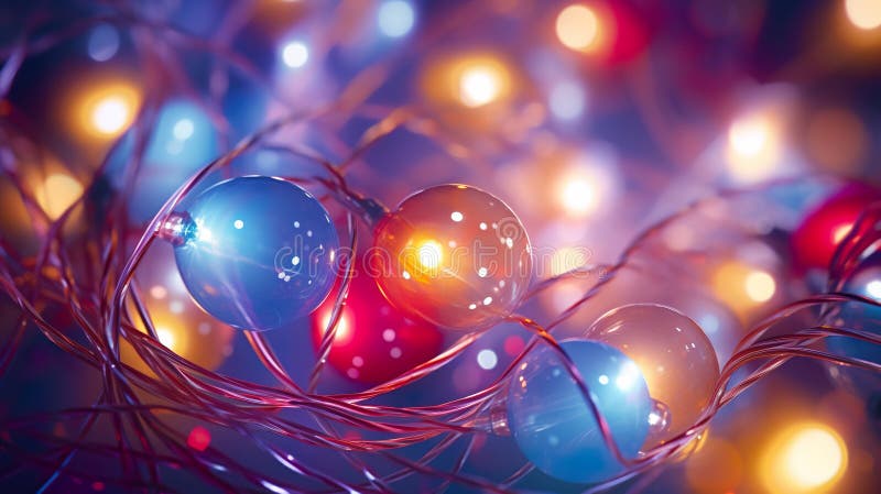 Twinkling Tangle: Festive Christmas Lights Pattern Stock Illustration ...