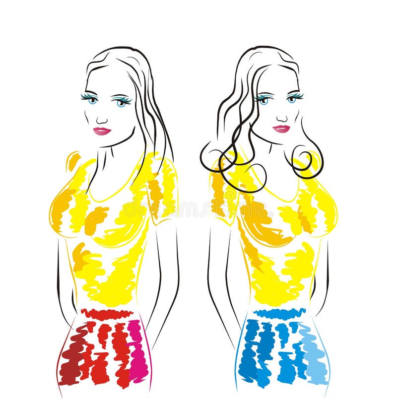 Twins Sisters Stock Illustrations – 362 Twins Sisters Stock ...