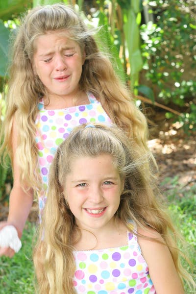 Twins happy and sad stock image. Image of fraternal, love - 6601141