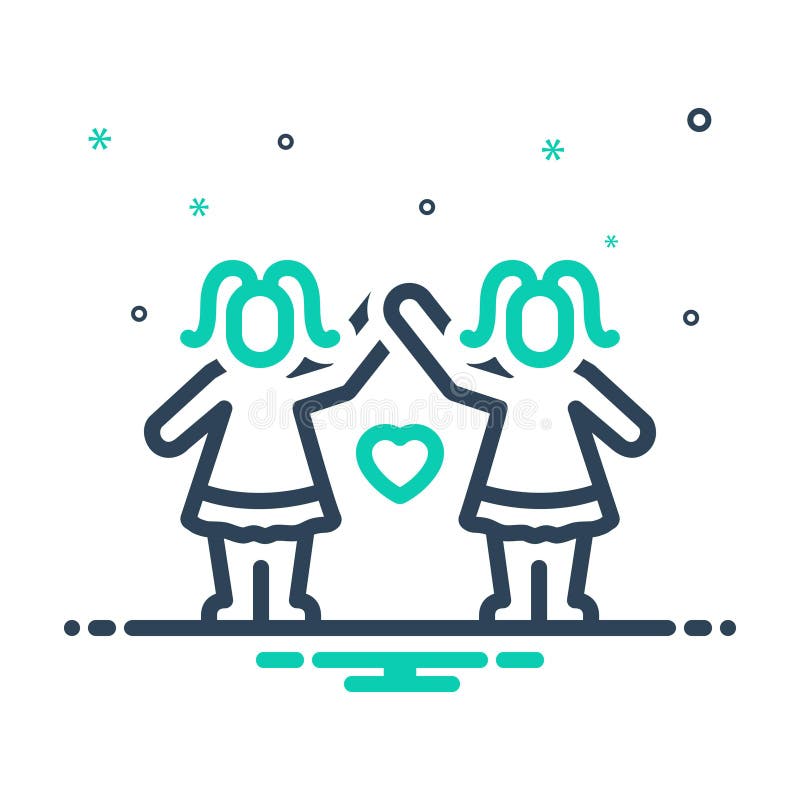 Mix Icon for Twins, Kids and Relation Stock Illustration - Illustration ...