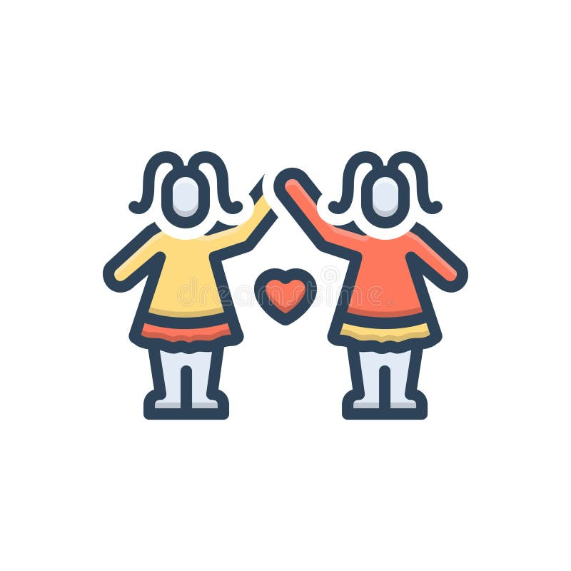 Color Illustration Icon for Twins, Kids and Relation Stock Illustration ...