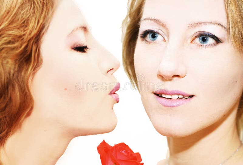 Twins kiss stock image. Image of colorful, attitude, floral - 1949807