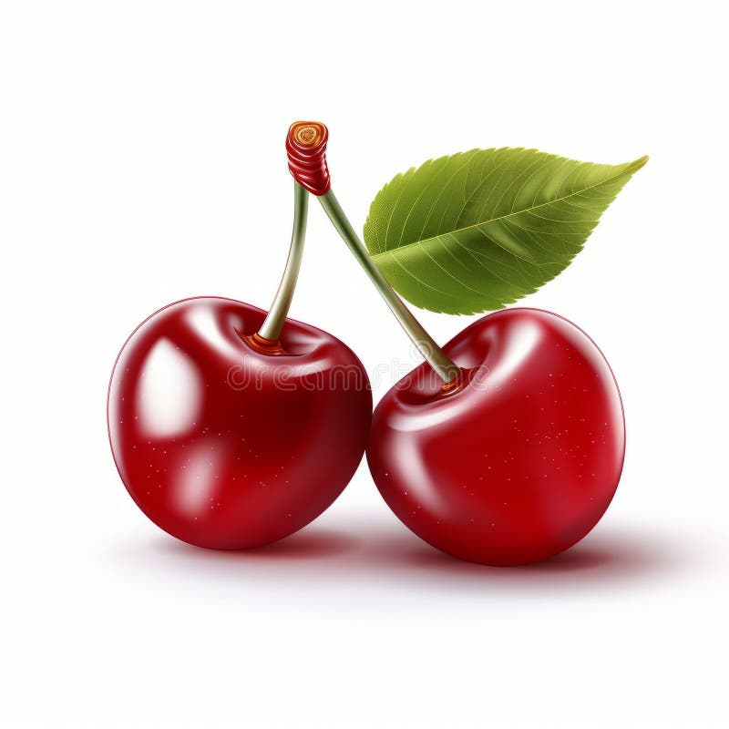 Twins in Nature: Captivating Double Cherry Snapshot Stock Illustration ...