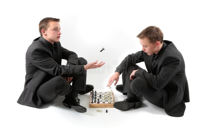Twins playing chess stock photo. Image of people, happy - 5180054
