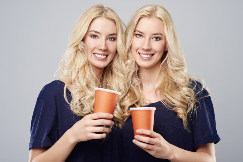 Twins in studio stock image. Image of people, loving - 67689929