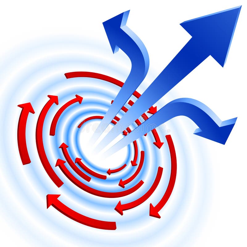 Twirled arrows stock vector. Illustration of arrow, circle - 33077377