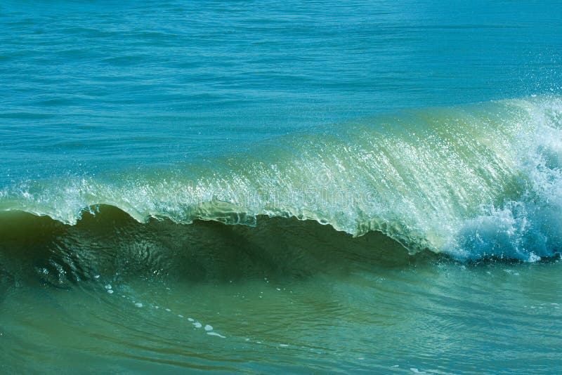 Tubular Surfing Wave Breaking Near the Shore in California Stock Image ...