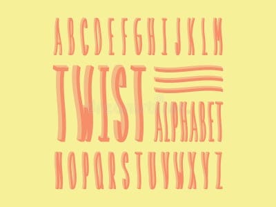 Twist Font. Vector Alphabet Stock Vector - Illustration of decorative ...