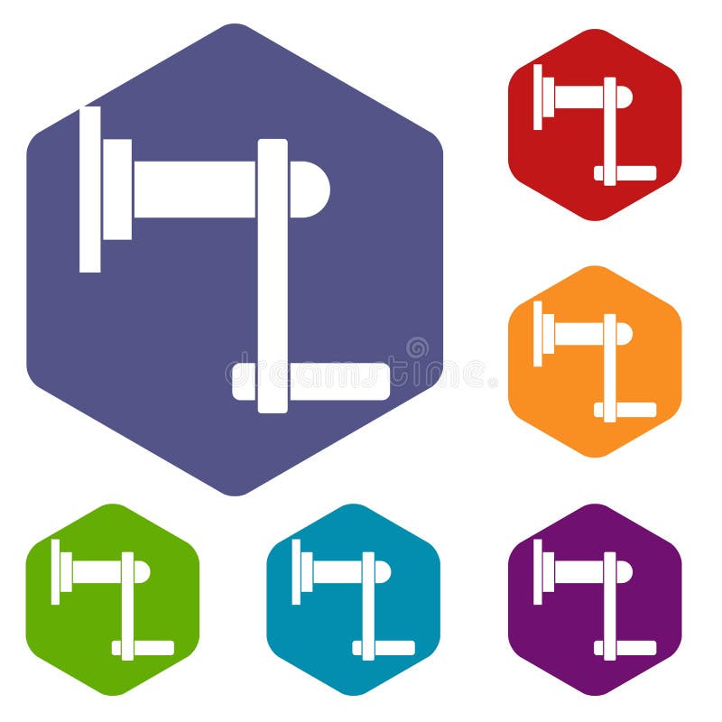 Twist Tool Icons Set Hexagon Stock Vector - Illustration of motor ...