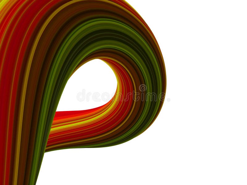 Twisted Abstract Striped Shape. 3D Rendering Illustration Stock ...
