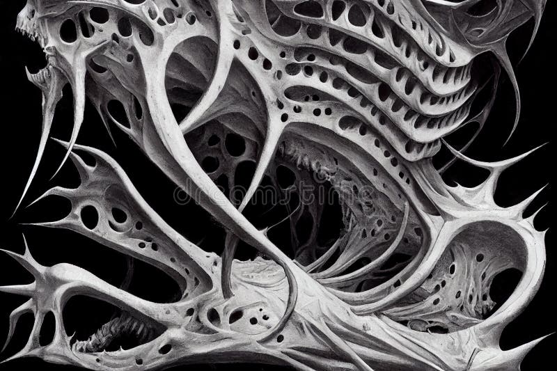Twisted alien bones stock illustration. Illustration of organ - 276087870