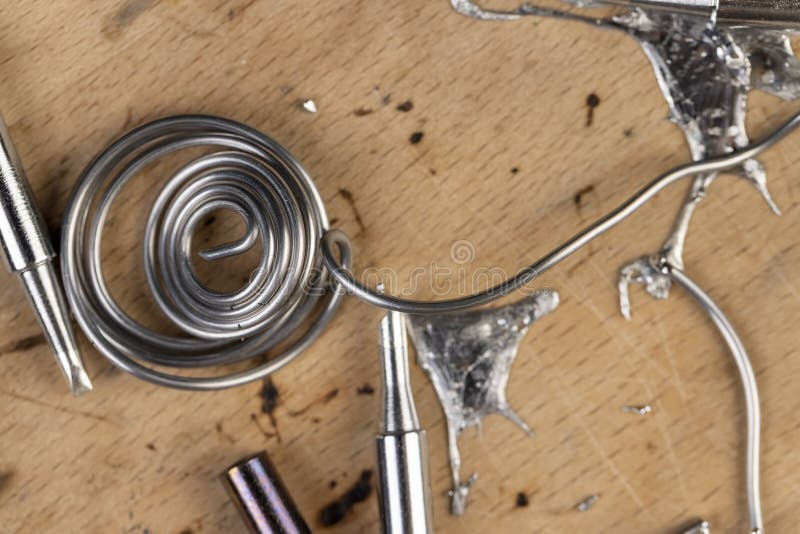Twisted As a Spring Solder for Repair Work with Soldering Stock Image ...
