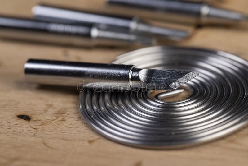Twisted As a Spring Solder for Repair Work with Soldering Stock Photo ...