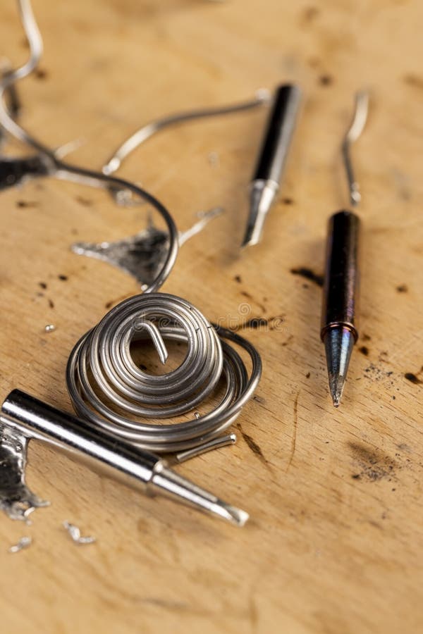 Twisted As a Spring Solder for Repair Work with Soldering Stock Photo ...