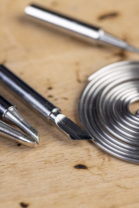 Twisted As a Spring Solder for Repair Work with Soldering Stock Image ...