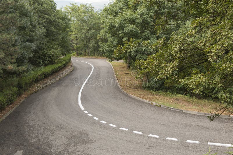 Twisted Asphalted Road with a Dividing Line Stock Image - Image of ...