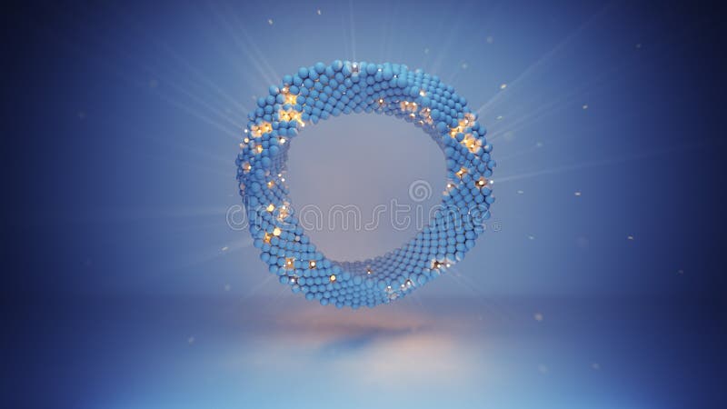Twisted Blue Circle Futuristic Sci-fi 3D Rendering Stock Illustration ...