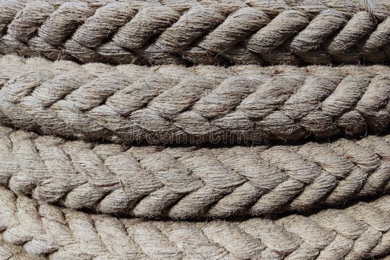 Twisted Braided Rope Closeup for Natural Textile Background Stock Image ...