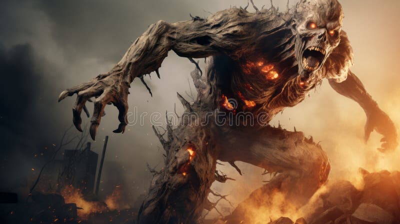 Twisted Branches: a Dark and Intense Demon Creature Running in Invading ...