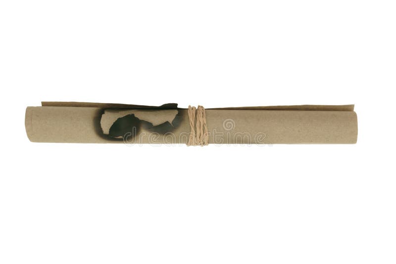 Twisted Burned Beige Scroll Paper Stock Photo - Image of burned ...