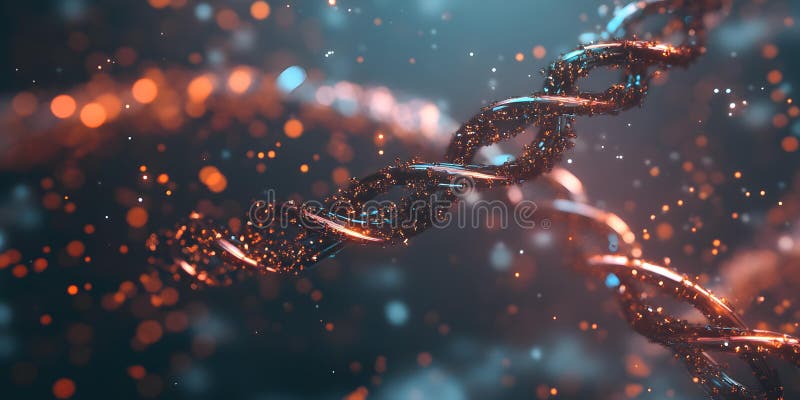 Twisted Chain with Floating Particles Stock Illustration - Illustration ...