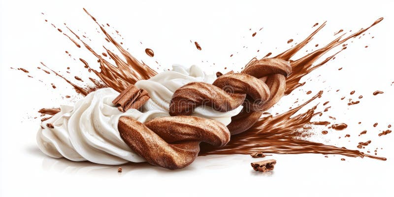 Twisted Chocolate and Vanilla Cream Splash Stock Illustration ...