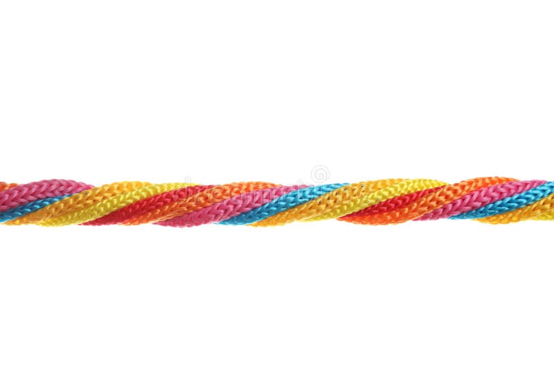 Twisted Colorful Ropes Isolated. Unity Concept Stock Image - Image of ...